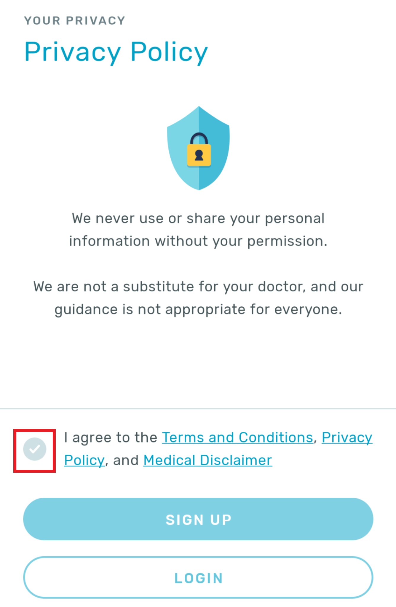 How to accept the Privacy Policy during sign up – Kinsa Help Center
